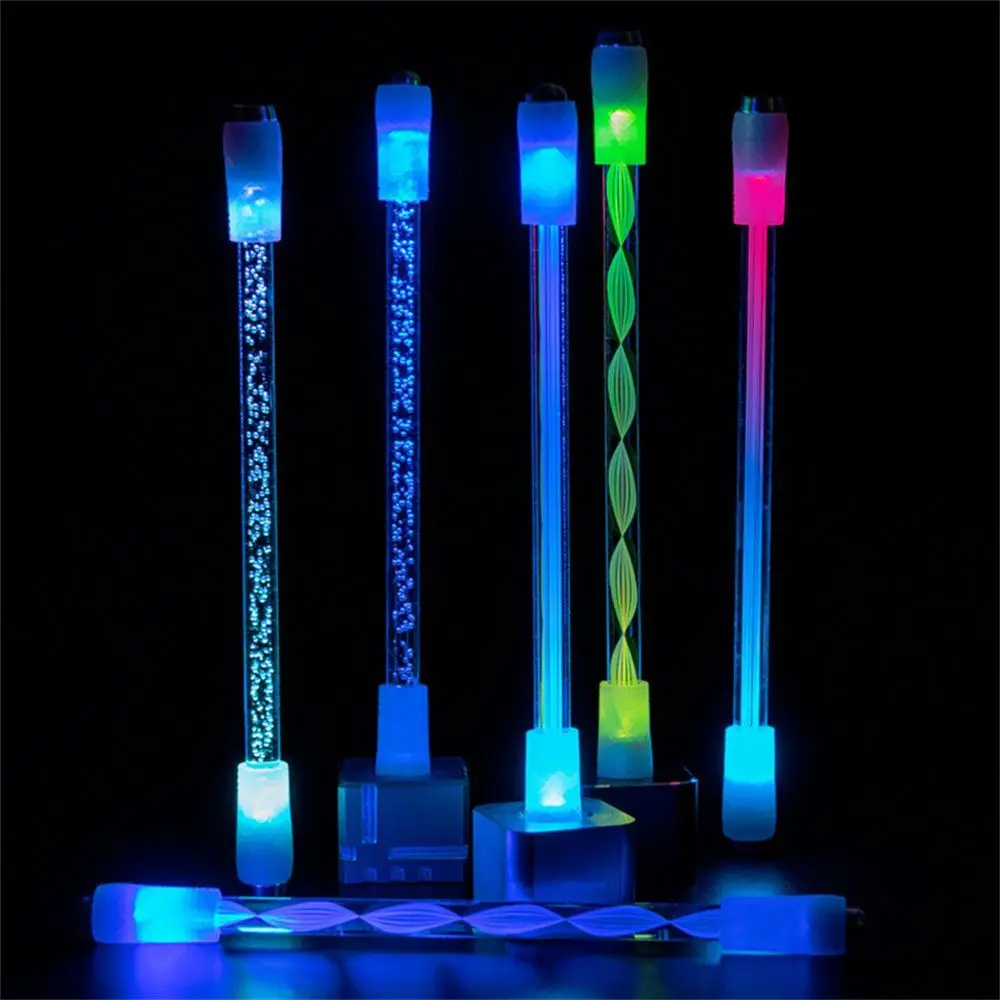 Cool Rotating Led Flash Gel Pen With Light Students Illuminated Gaming ...