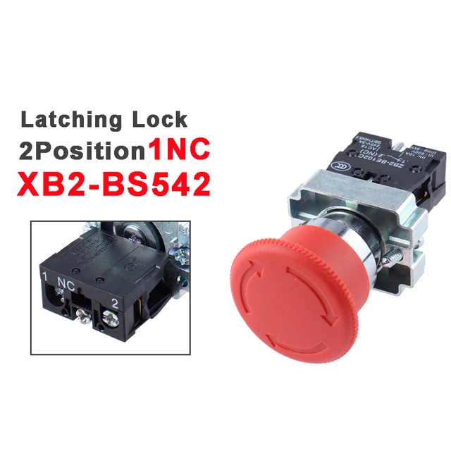 XB2-BS142 BS145 BS442 BS542 1NC/1NO1NC key emergency stop Rotary push button switch 2 position ...