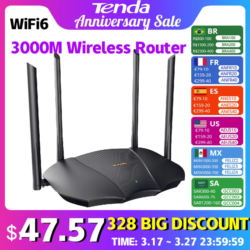 Tenda-Original-AX12-Dual-Band-MESH-Gigabit-Wi-Fi-6-Router-Home-Wifi ...