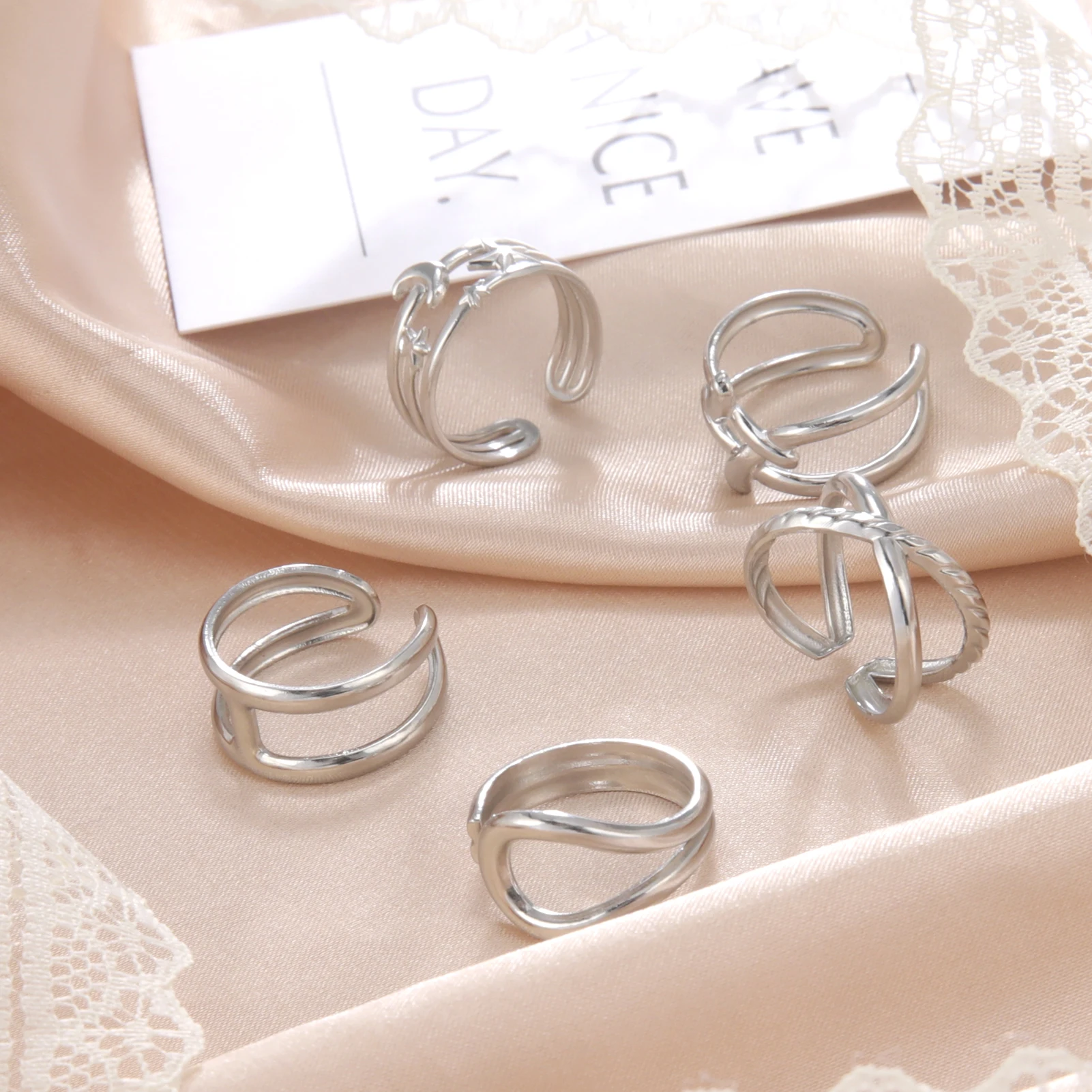 Stainless Steel Adjustable Ring Women | Skyrim Stainless Steel Open ...