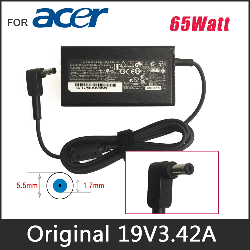 Genuine-Ac-Adapter-19V-3-42A-65W-for-Chicony-ACER-Gateway-MS2285-MS2274 ...
