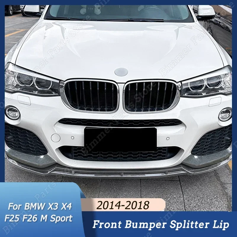 For-BMW-X3-X4-F25-F26-M-Sport-2014-2015-2018-Front-Bumper-Splitter-Lip ...