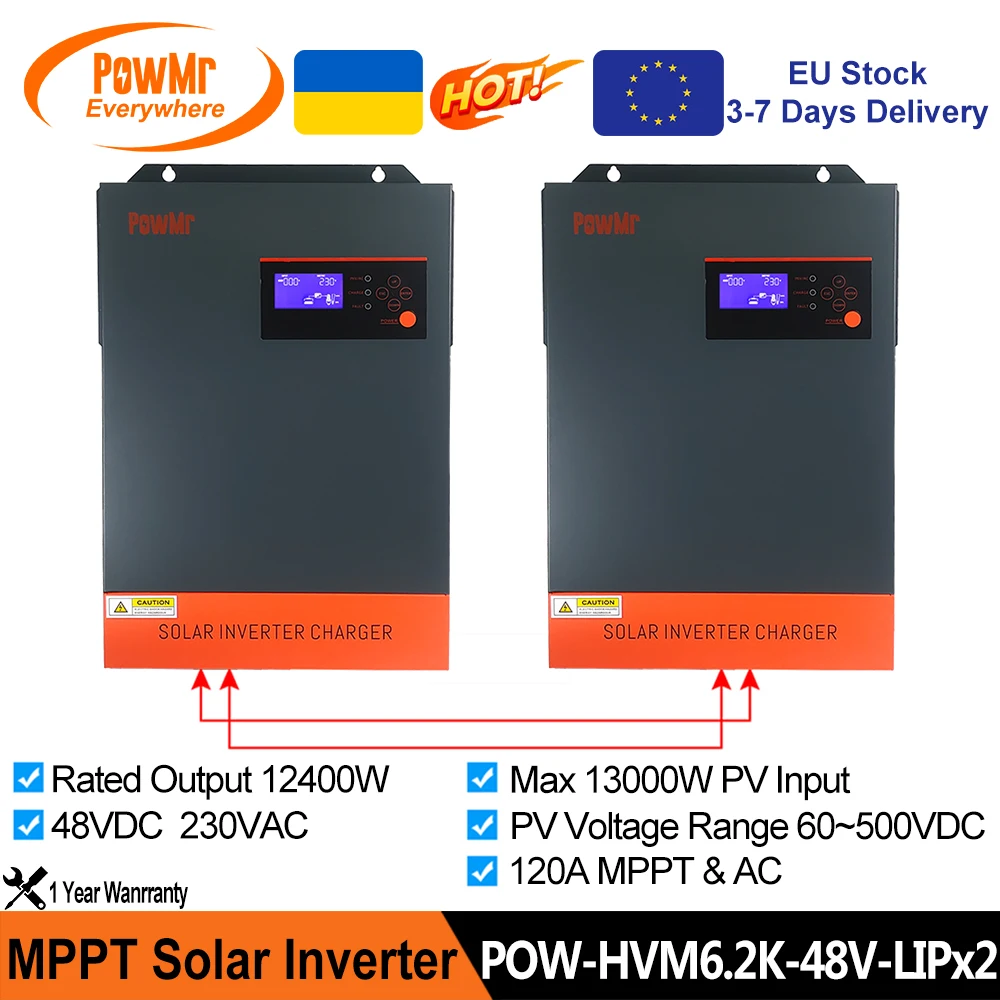PowMr-13KW-48V-230VAC-Hybrid-Solar-Inverter-Max-500VDC-PV-Input-Pure ...