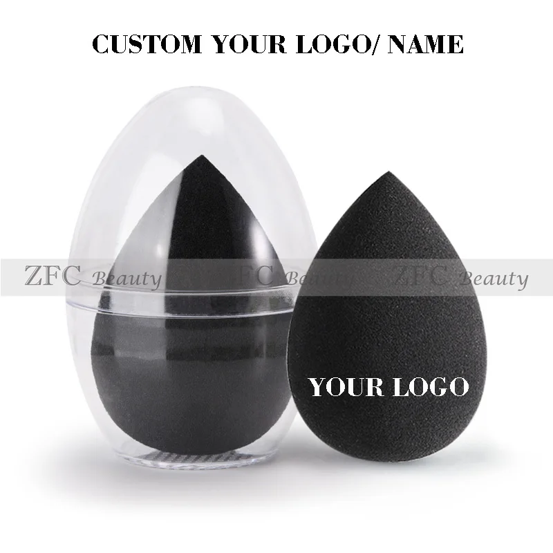 50pcs-Customize-Your-Logo-Black-Blender-Wholesale-Teardrop-Shape-Latex ...