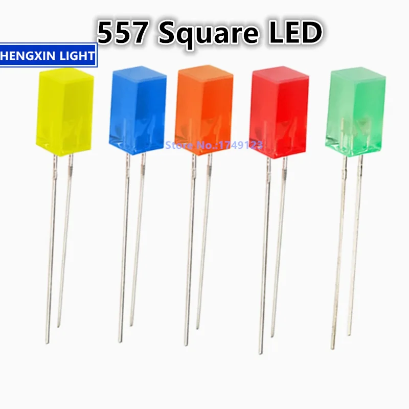 Highlight 557 Square LED, Diffused, White, Red, True-green, Yellow ...