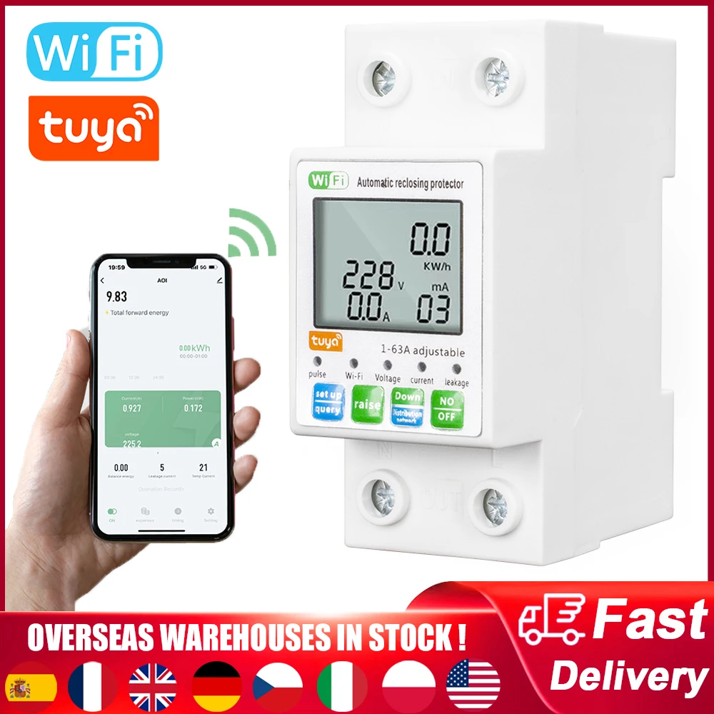 Tuya-WiFi-Smart-Automatic-Reclosing-Protector-Switch-Current-Voltage ...