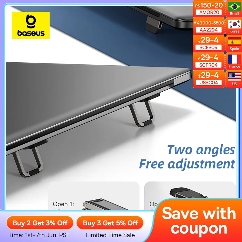 Baseus-Laptop-Stand-for-Desk-Computer-2PCS-Portable-Aluminum-Notebook ...