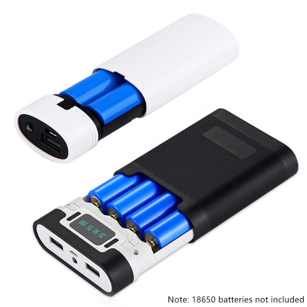 2/4 Slots 18650 Battery Box 5600mAh/10000mAh Portable DIY Power Bank Shell 2/4x18650 Li-ion ...