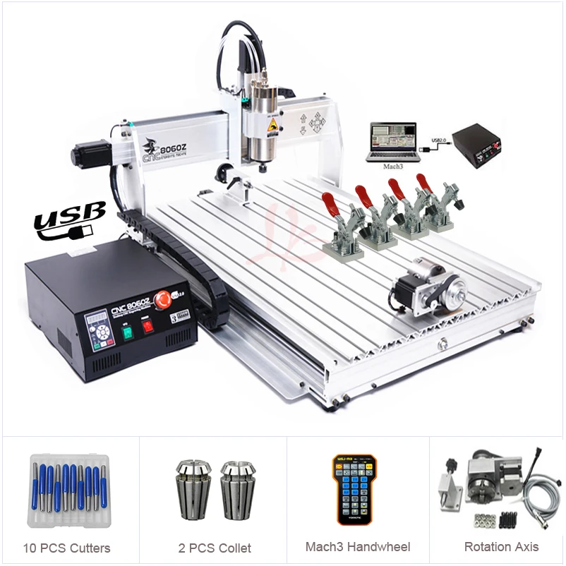 4Axis-USB-Port-CNC-8060-2-2KW-Spindle-March3-ER20-Collet-CNC-Router-3D ...
