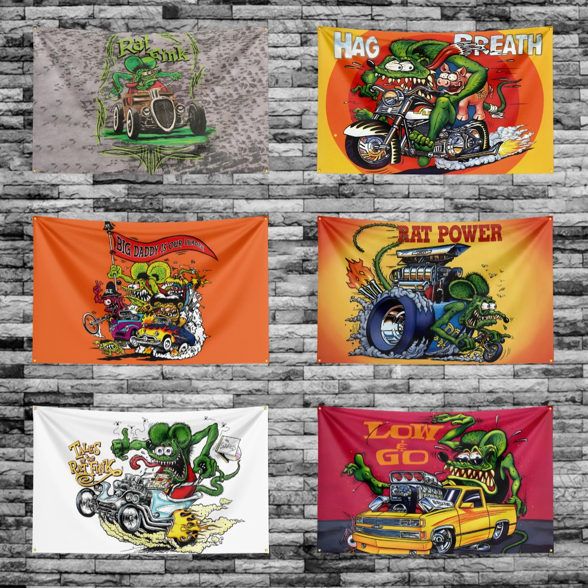 3X5FT Rat finkS choppers Flag Flying Banner for Decor Indoor Outdoor ...