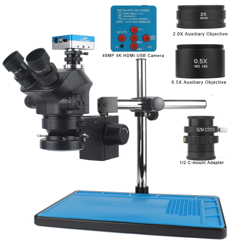 Microscopio-Trinocular-est-reo-simul-focal-c-mara-de-Video-USB-48MP-4K ...