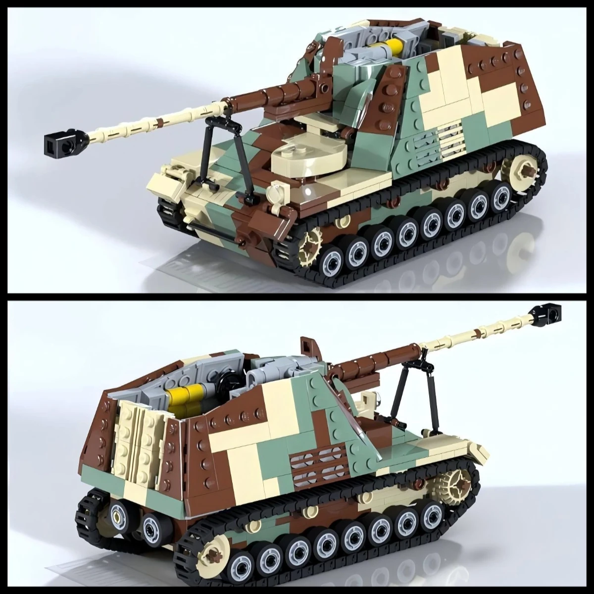 Idea Military Artillery Armored Vehicle Building Blocks MOC German WW2 ...