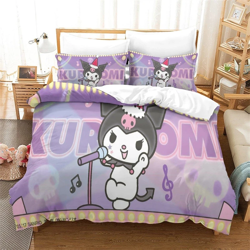 MINISO-Kuromi-Little-Devil-Bedding-Set-Girls-Boys-Children-Printed ...