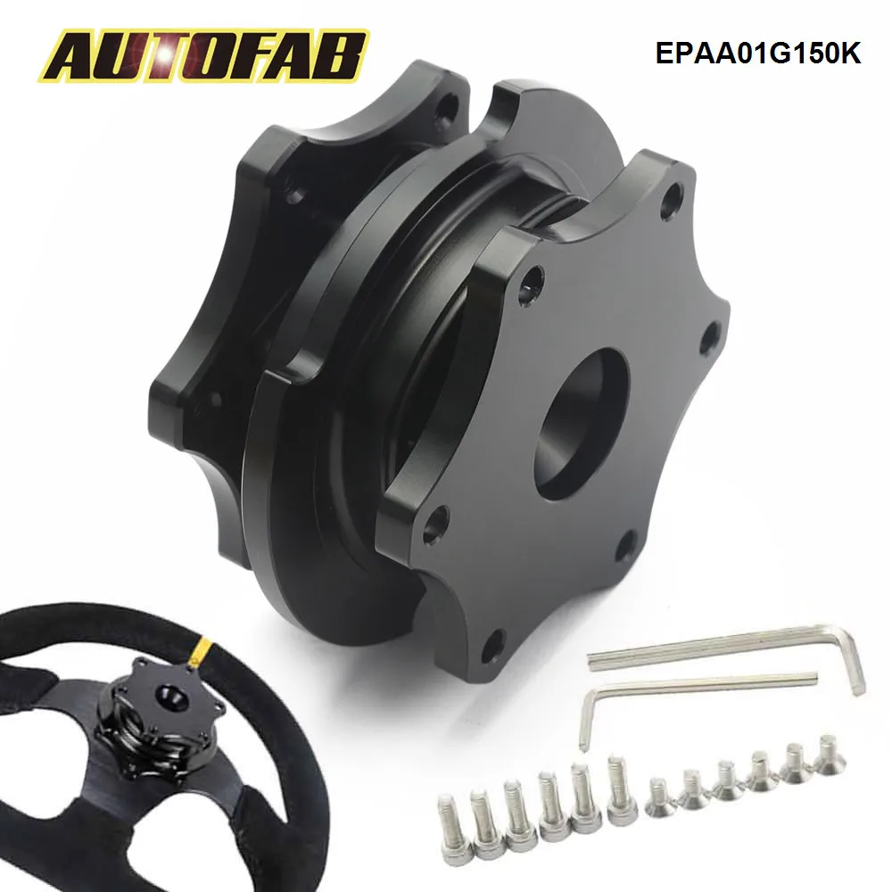 AUTOFAB Aluminum Universal D Shaped Steering Wheel Base Hub Quick ...