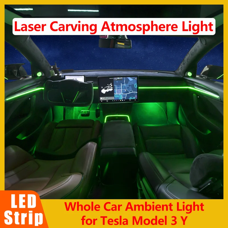 Tiras-de-LED-para-Tesla-Tuning-Kit-de-Ilumina-o-Ambiente-Laser-Carving ...