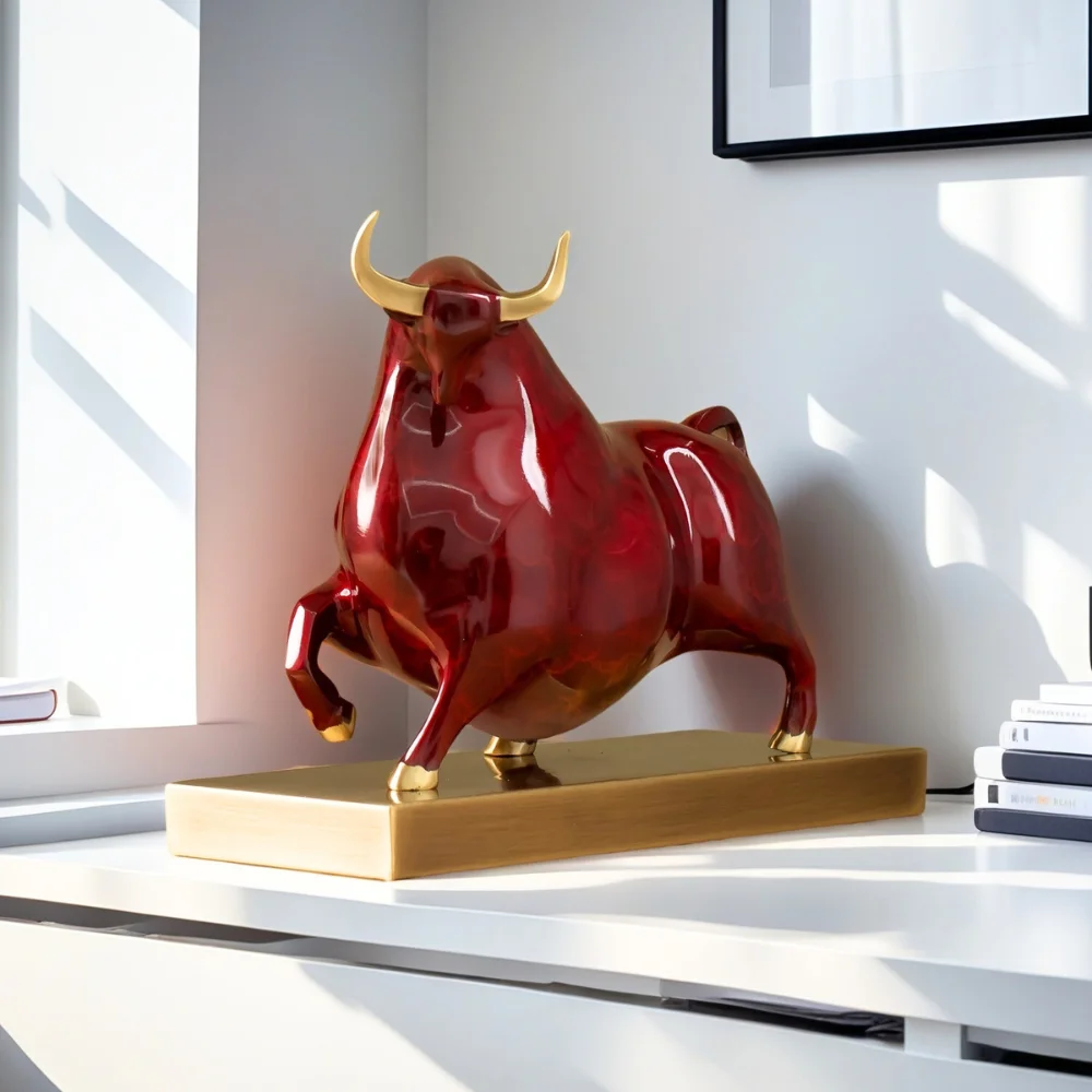 Abstract Bronze Bull Statue Casting Bronze Bull Sculpture Modern Art ...