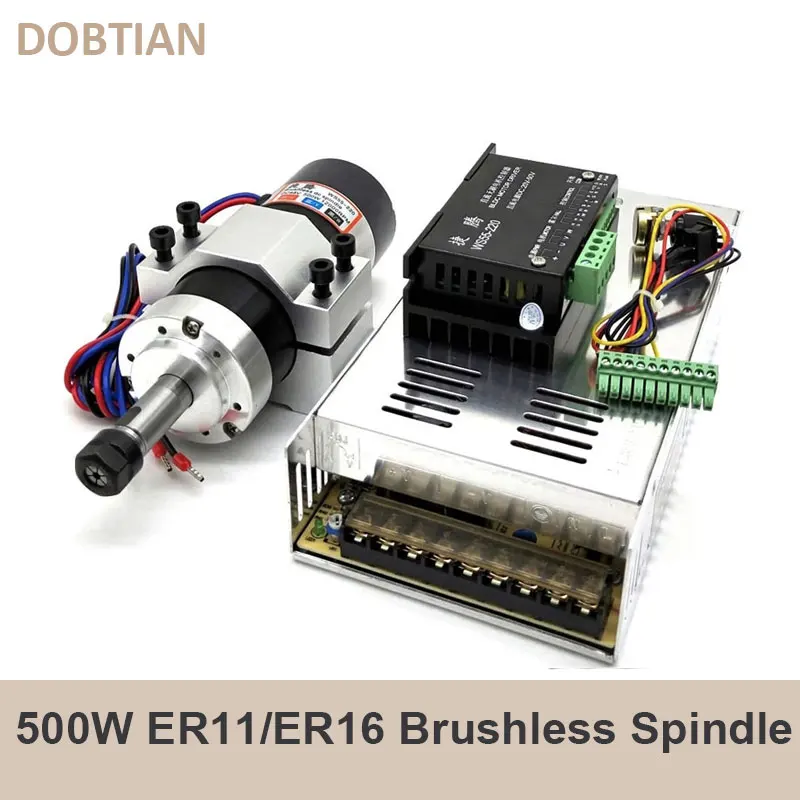 CNC Spindle 500w Brushless DC Spindle Motor Power Supply Driver 55MM ...