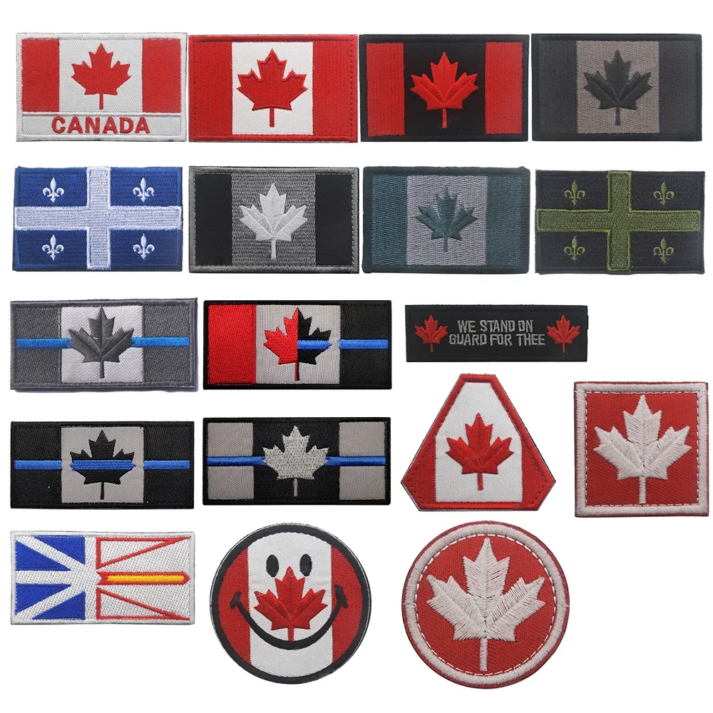 Canada-Flag-Embroidered-Patches-Maple-Leaf-Canadian-Flags-Military-Patches-Tactical-Emblem-Hook ...