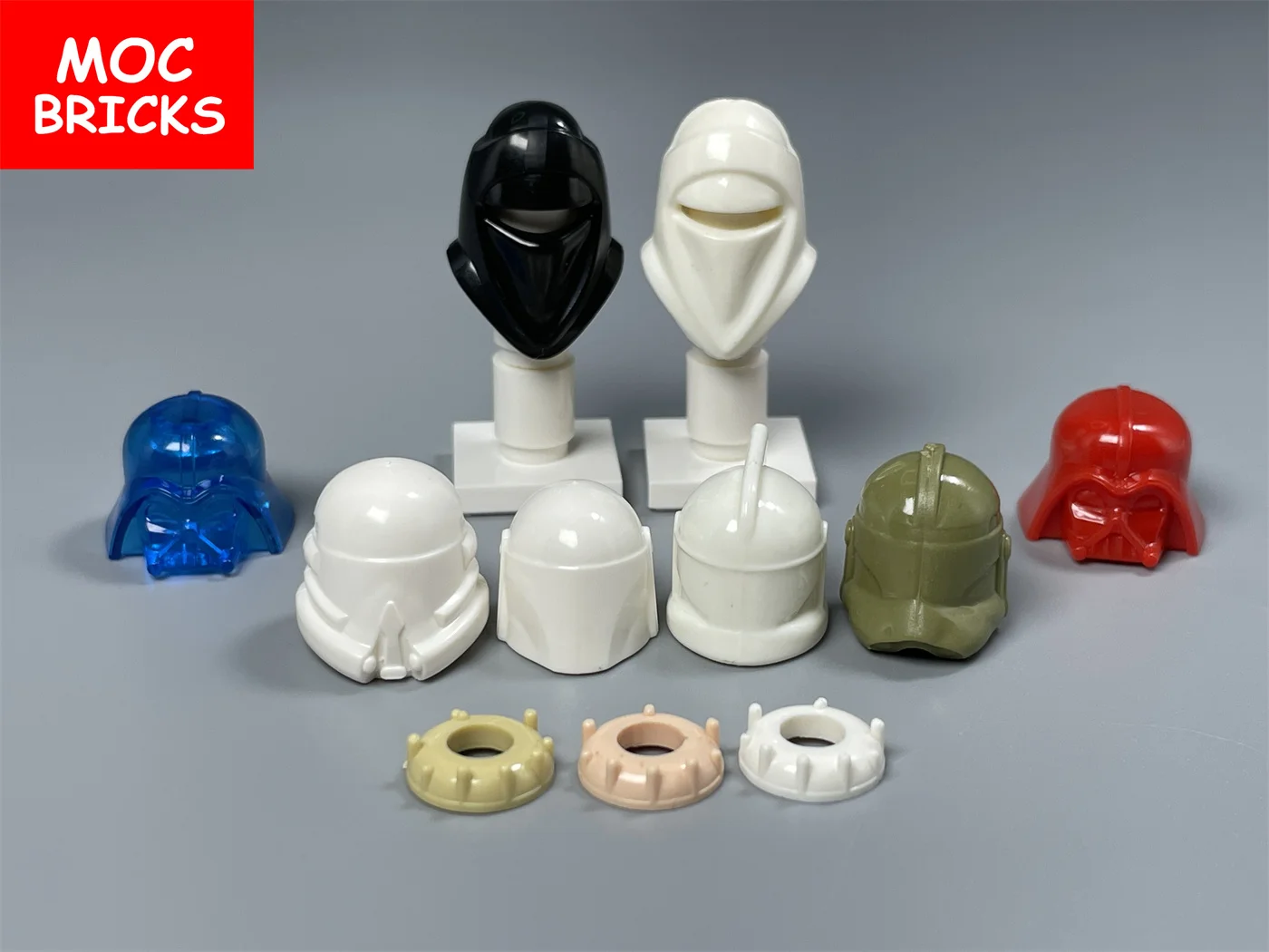 15pcs MOC Bricks Clone Helmet Headgear For 4cm Figure Paratroopers Army ...