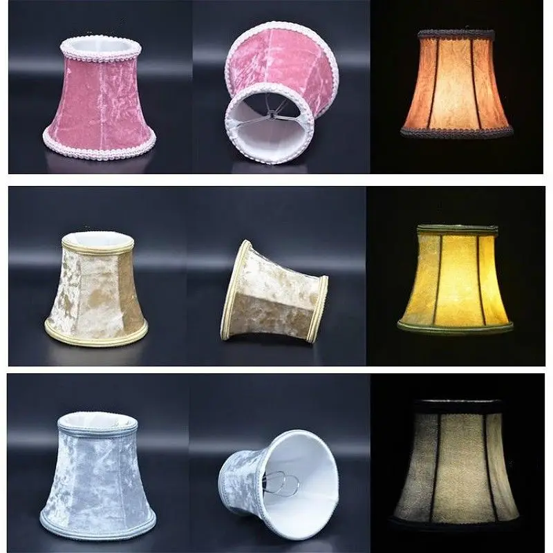 Vintage Small Lampshade Flannel Velvet Fabric Retro Chandelier Mini ...