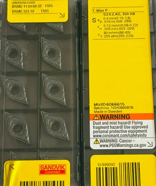 10PCS CARBIDE INSERT DNMG110404-SF 1105