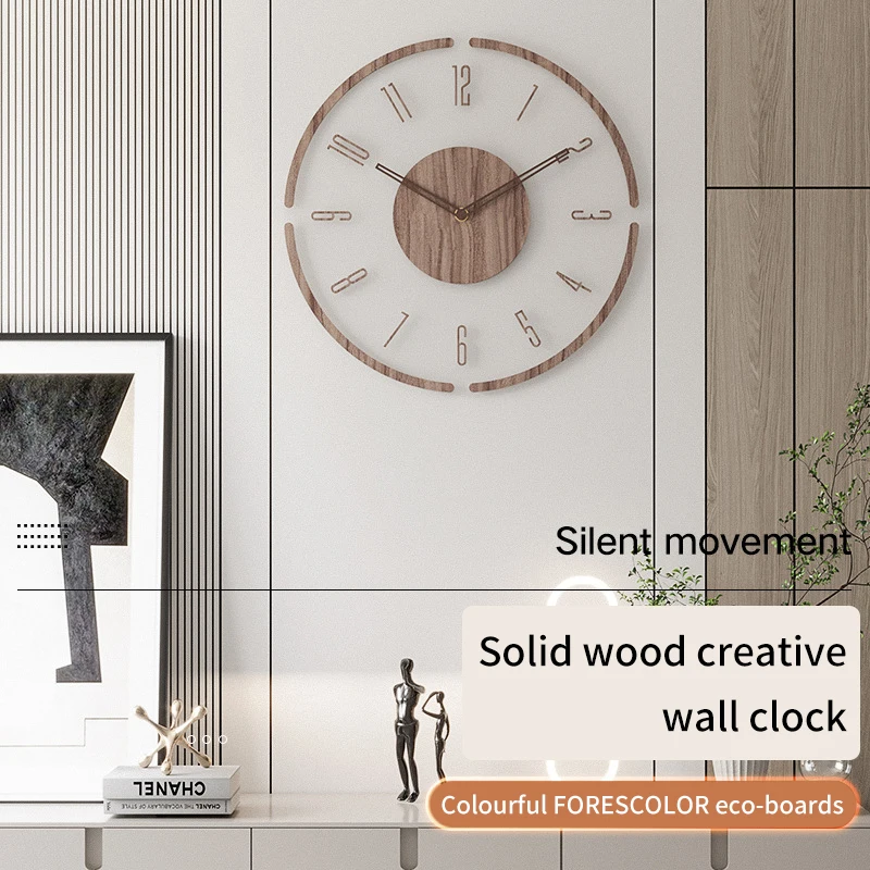 Nordic-Minimalist-Wall-Clock-New-Solid-Wood-Silent-Luxury-Quartz-Clock ...