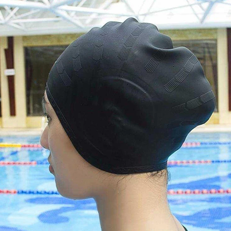 Adults-High-Elastic-Swimming-Caps-Men-Women-Waterproof-Swimming-Pool ...