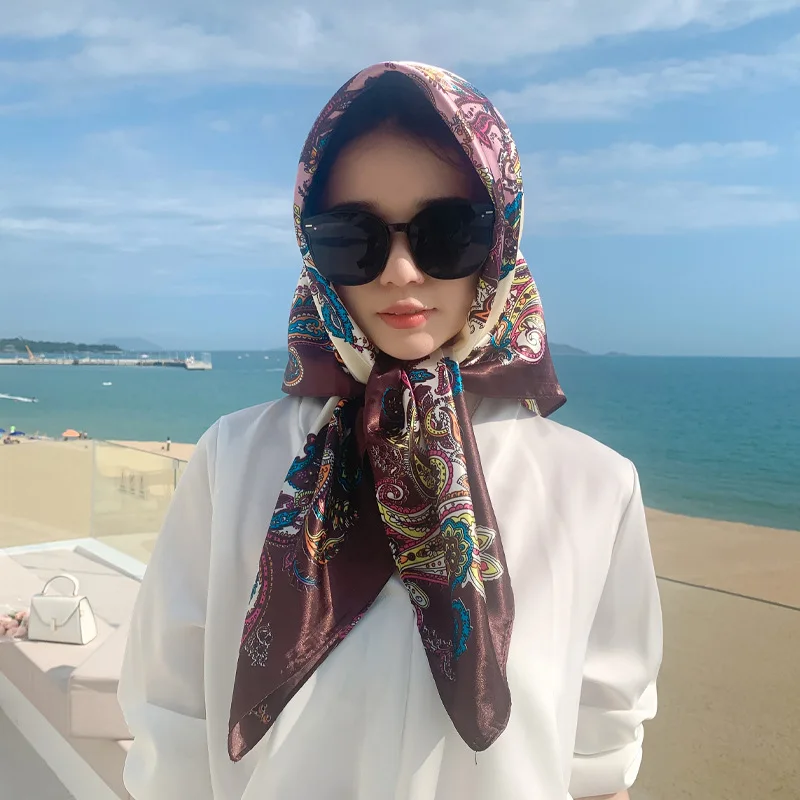 Women-Silk-Scarf-Fashion-Female-Shawl-90-90cm-Color-Dingcashew-Flower ...