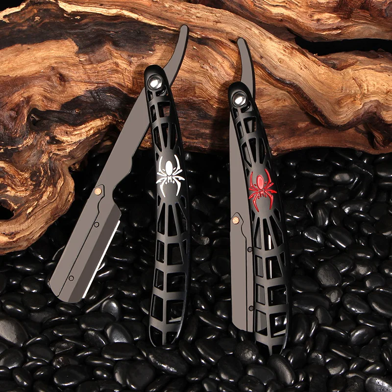 Homens Barbear Ferramentas Barbeiro Navalha De Cabelo Preto Folding ...