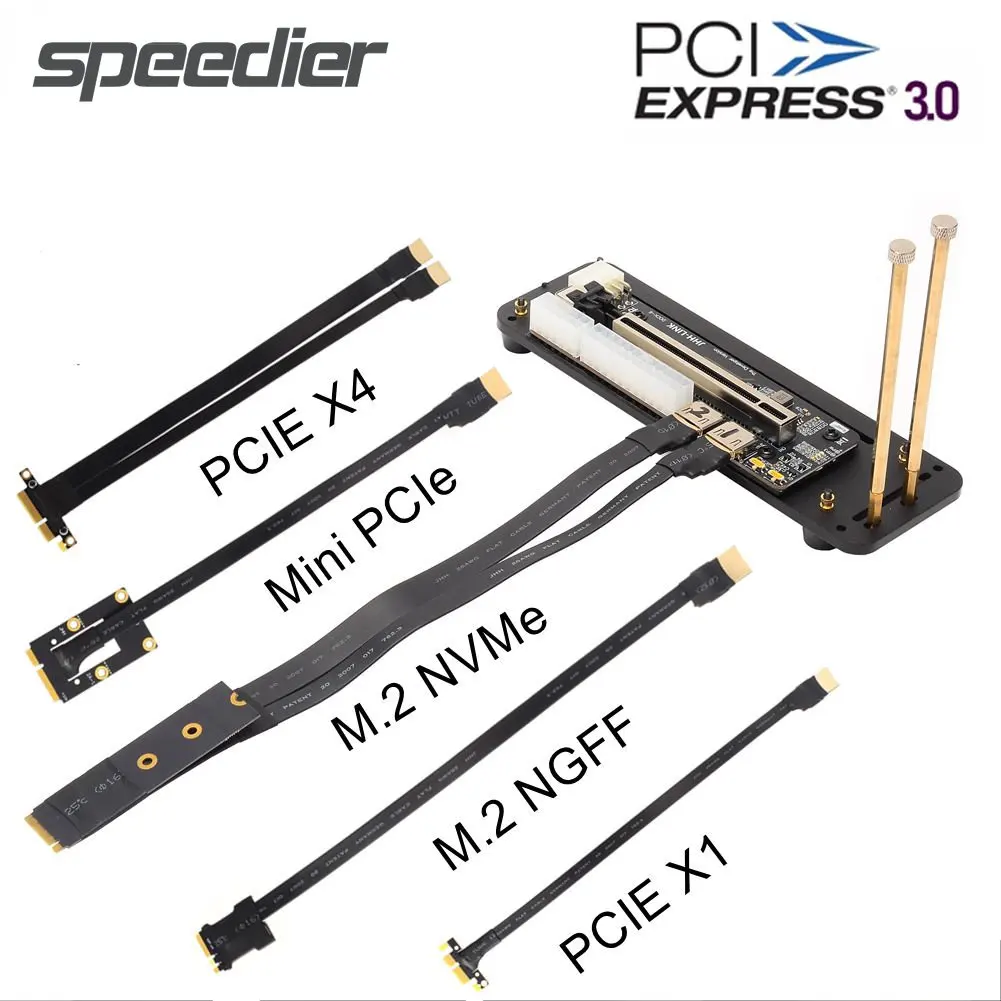 Portátil m.2 nvme/ngff mpcie pcie x1 x4 riser dock pci-e 3.0x16 para m ...