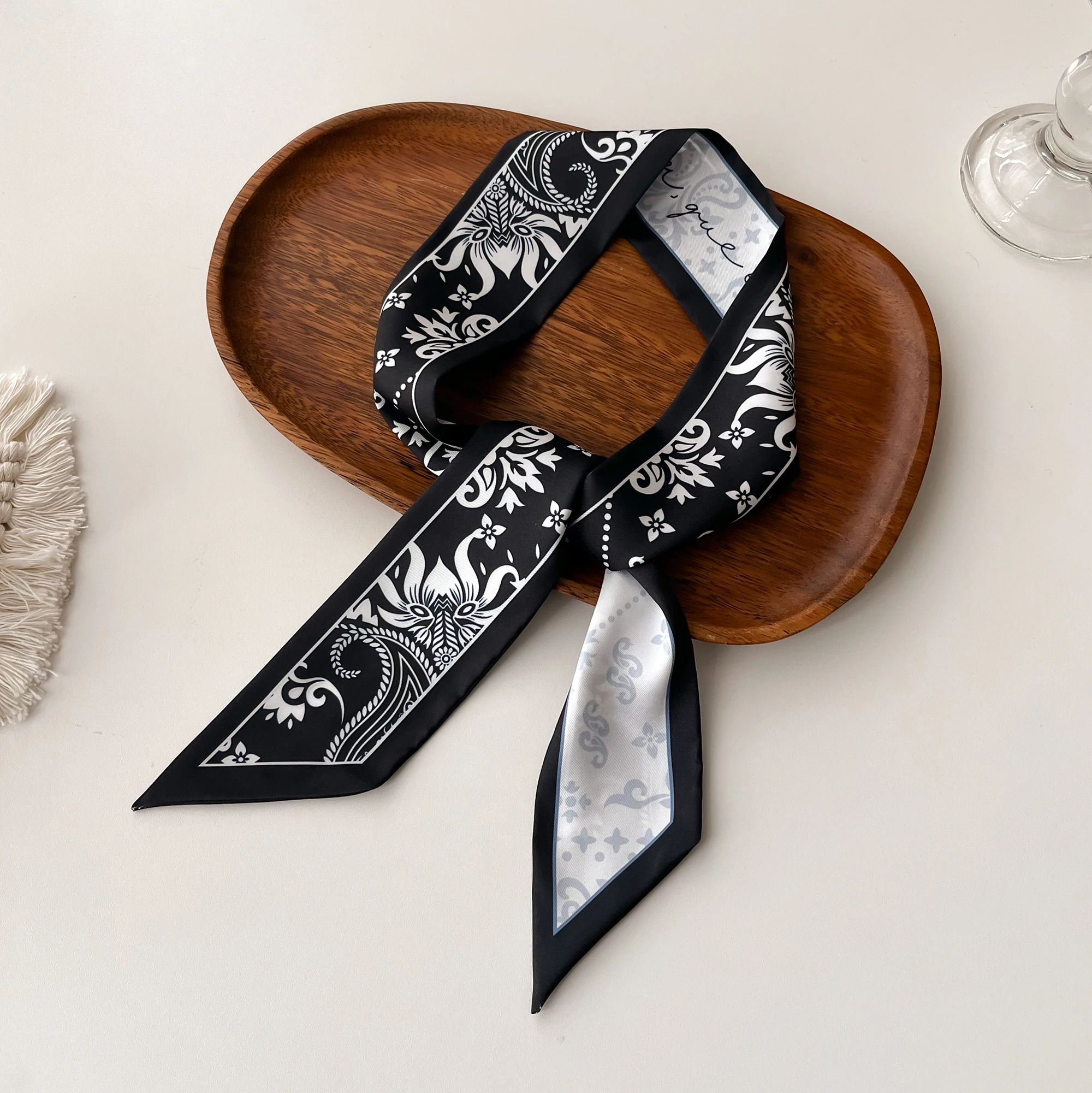 Long-Neckerchief-Skinny-Hair-Bands-Women-Silk-Scarfs-Fashion-Headbands ...