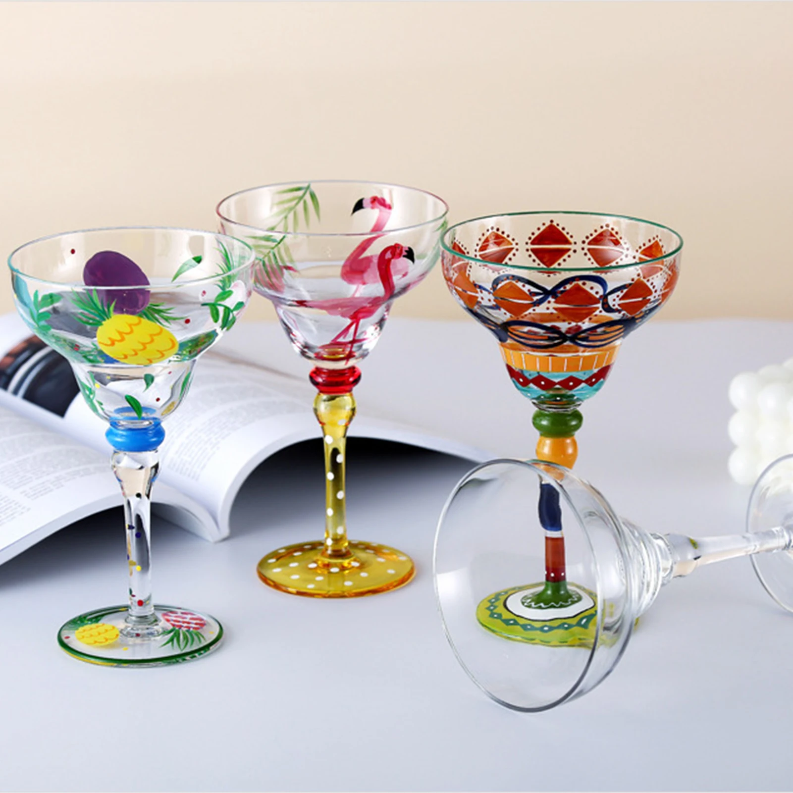 Margarita-Cocktail-Goblet-Cup-Multi-Purpose-Colorful-Wine-Glasses-for ...