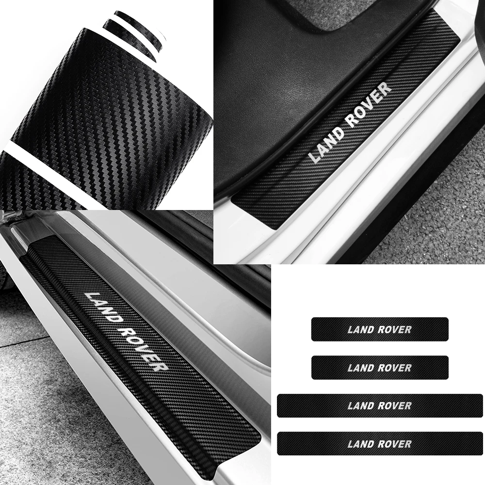 4Pcs-Car-Door-Carbon-Fiber-Sill-Scuff-Plate-Decoration-Sticker-For-Land ...