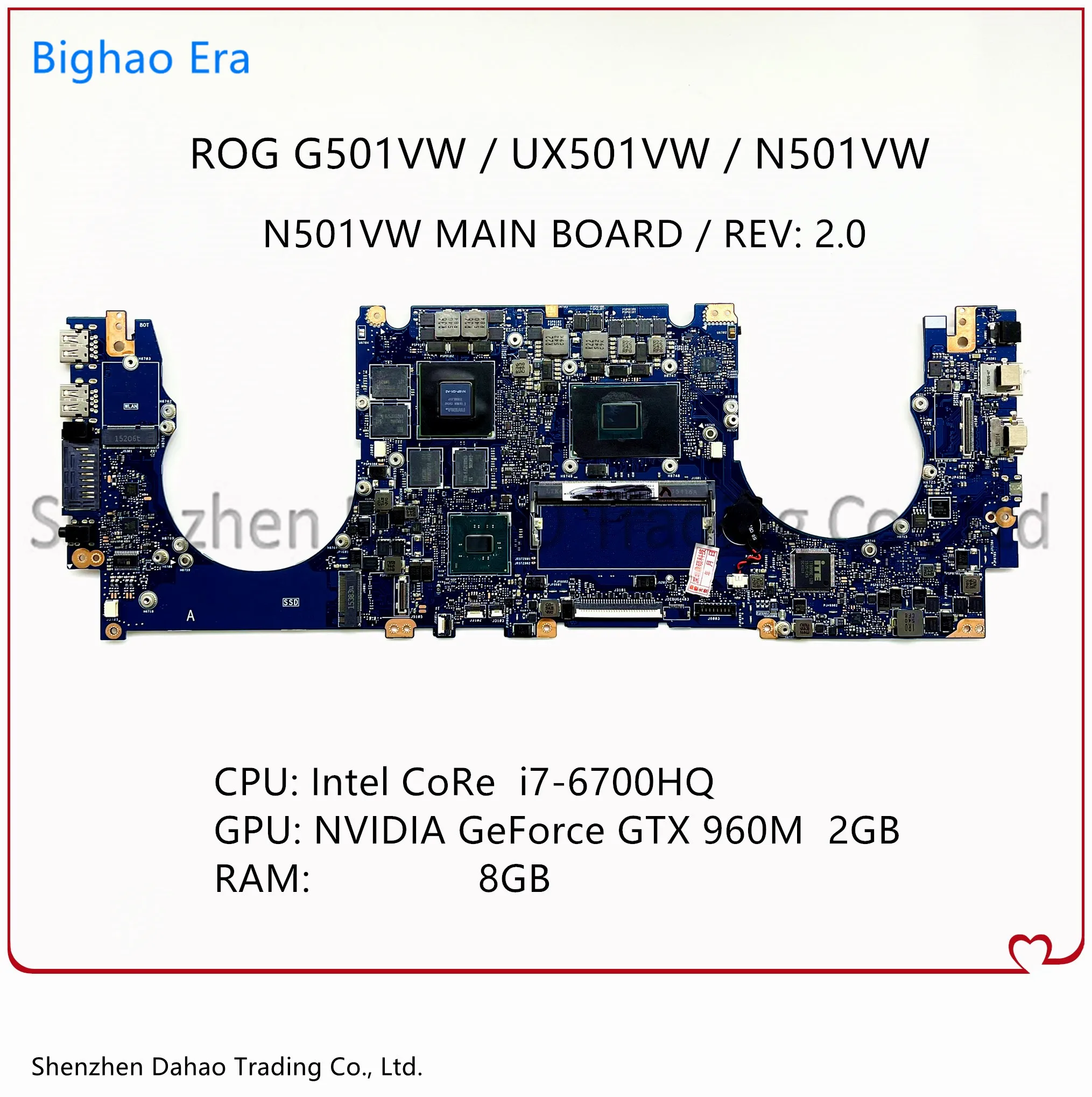 New Original For Asus Rog G501vw Ux501vw N501vw Laptop Motherboard With ...