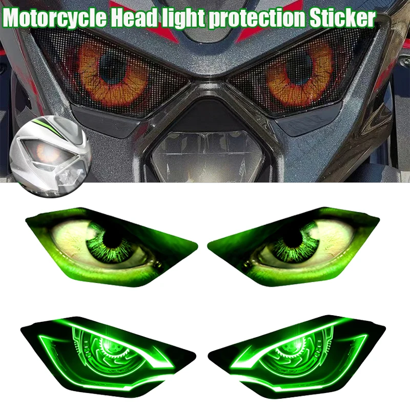Motorcycle Headlight Stickers Protective Decals Waterproof Head Light ...