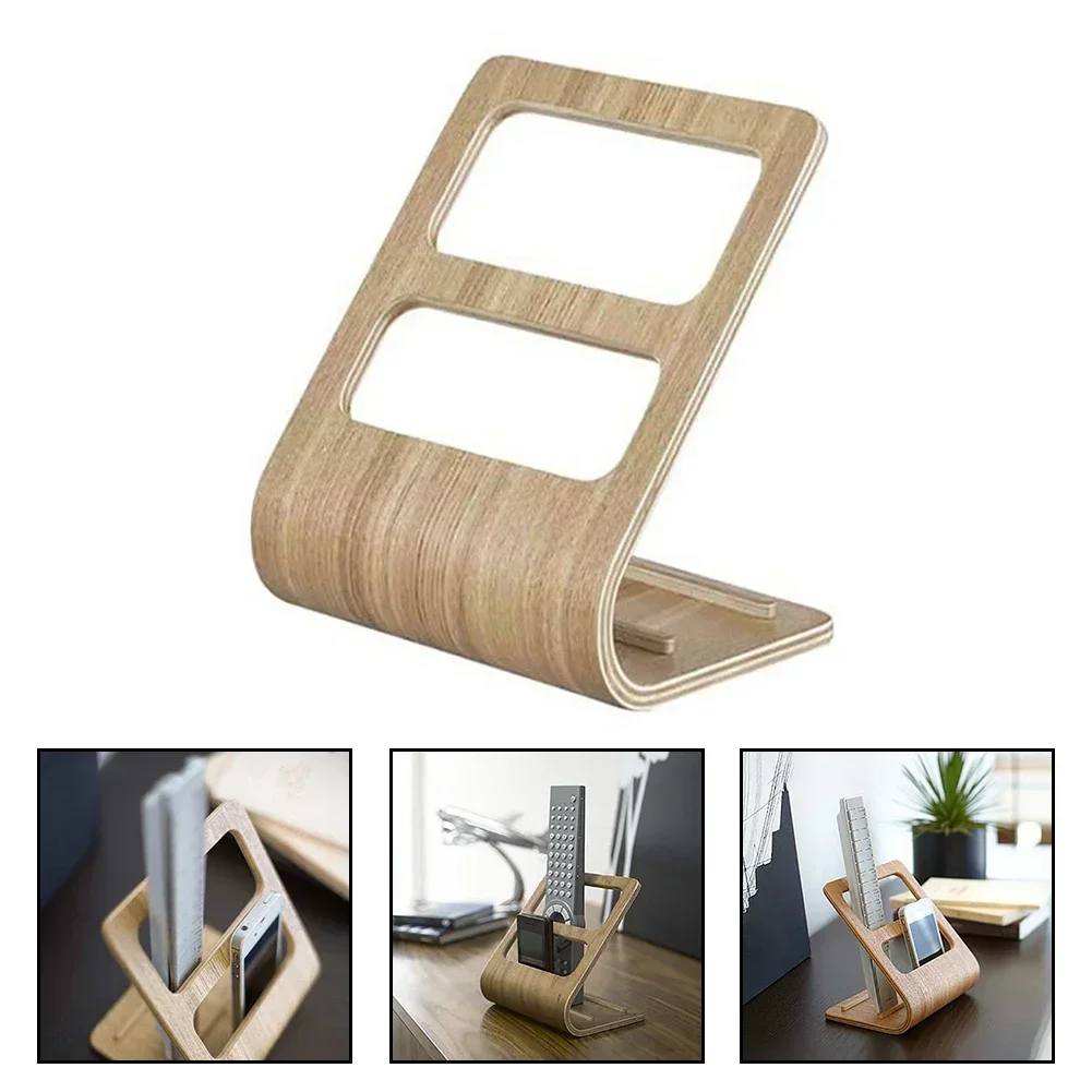 Remote-Control-Bracket-Phone-Holder-Storage-Box-Creative-Wooden-Storage ...