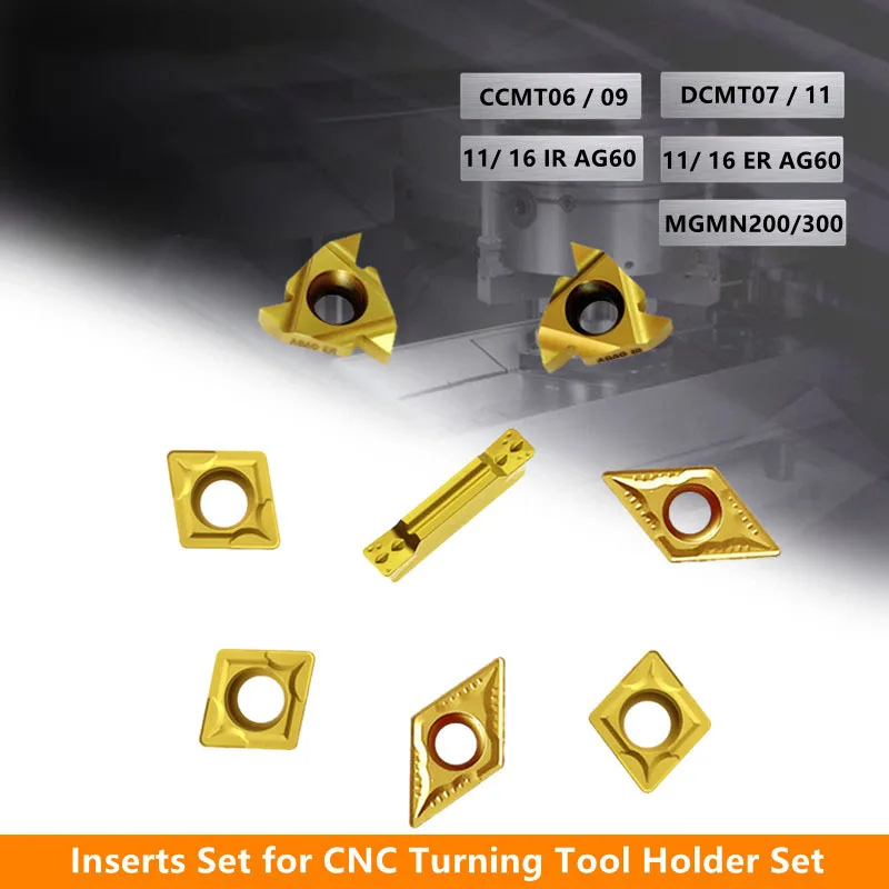 Mixed Inserts Set CNC Lathe Turning Tool Holder Boring Bar Carbide ...