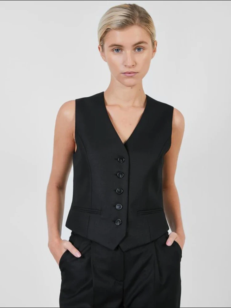 Women's Suit Vest Formal Sleeveless Jacket Casual Business Office Party ...
