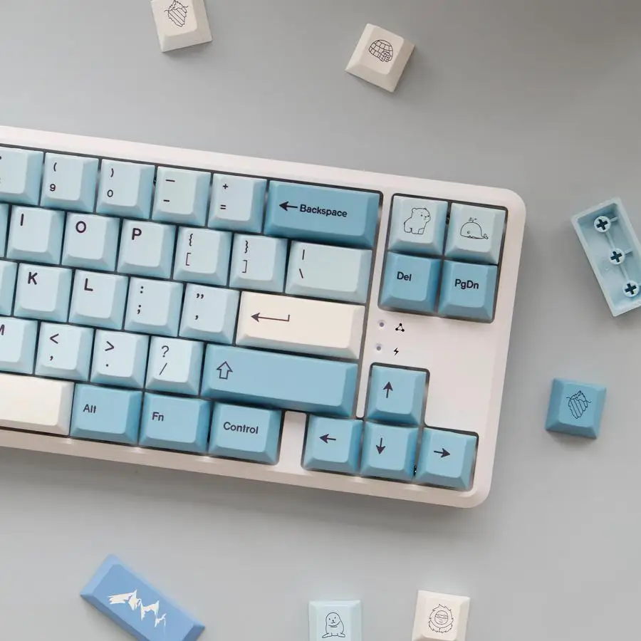 Thocky Iceberg XDA Profile PBT Dye Sub Keycaps 123 Keys For, 57% OFF