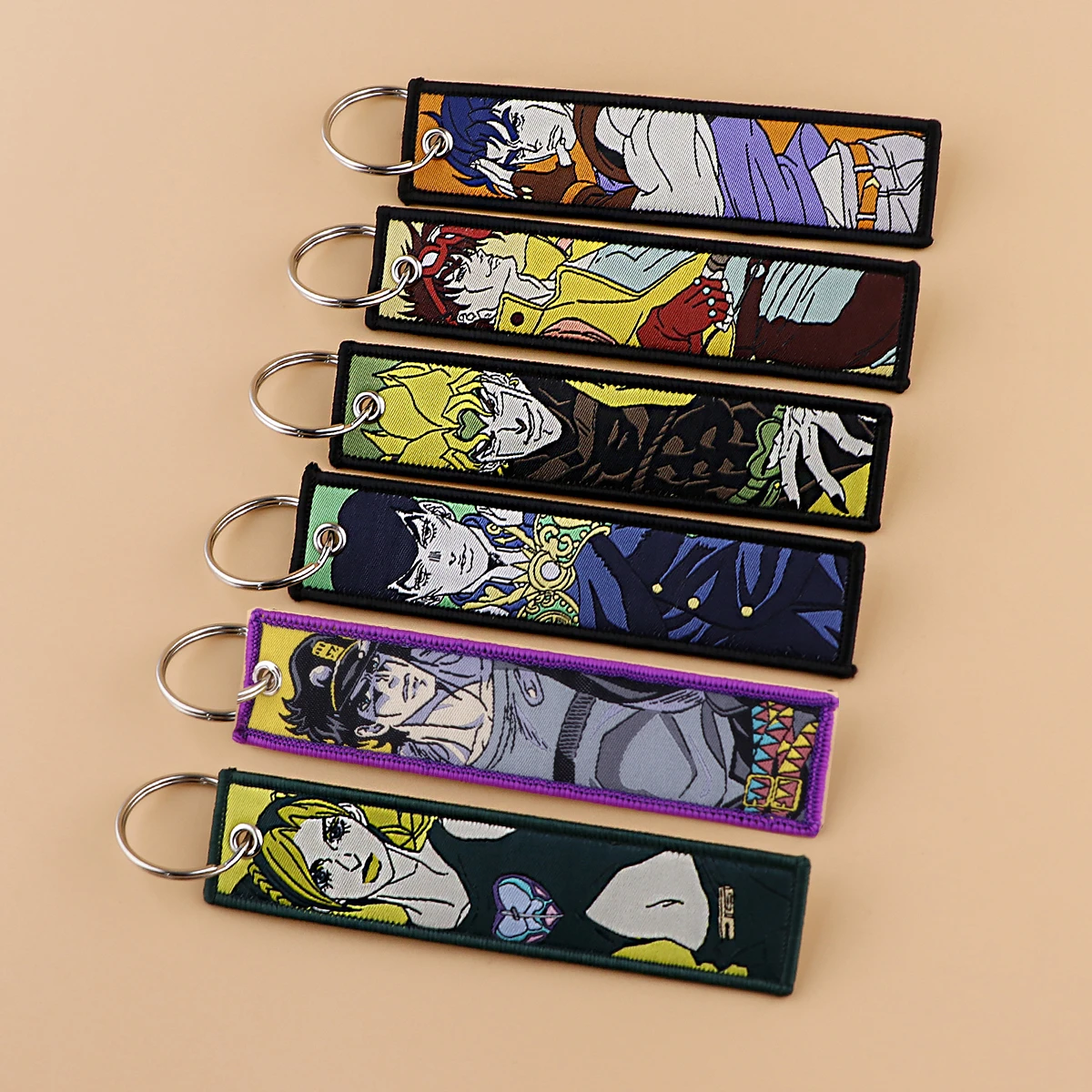 Jojo's Bizarre Adventure Embroidered Keys Tag Keychains Keyring ...