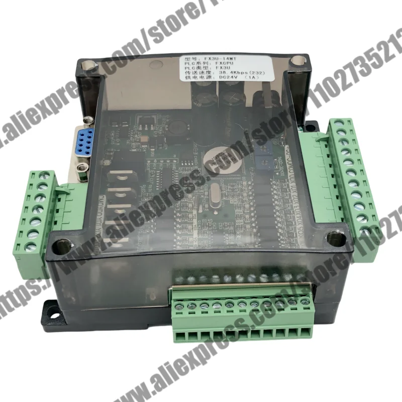 FX1N-FX2N-FX3U-14MR-14MT-6AD-2DA-PLC-RS232-RS485-Modbus-RTU-24VDC-RTC ...