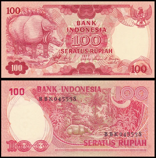1977-Indonesia-100-Rupiah-original-notes-unc-Fuera-De-uso-Ahora ...