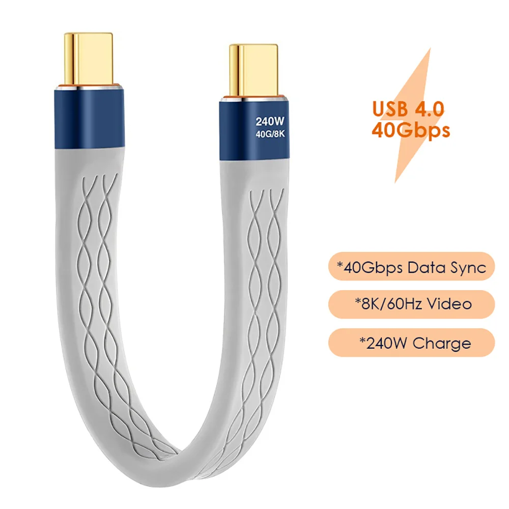 PD 3.1 240W 40GB Short USB C to USB C Cable Fast Charging Type C Data ...