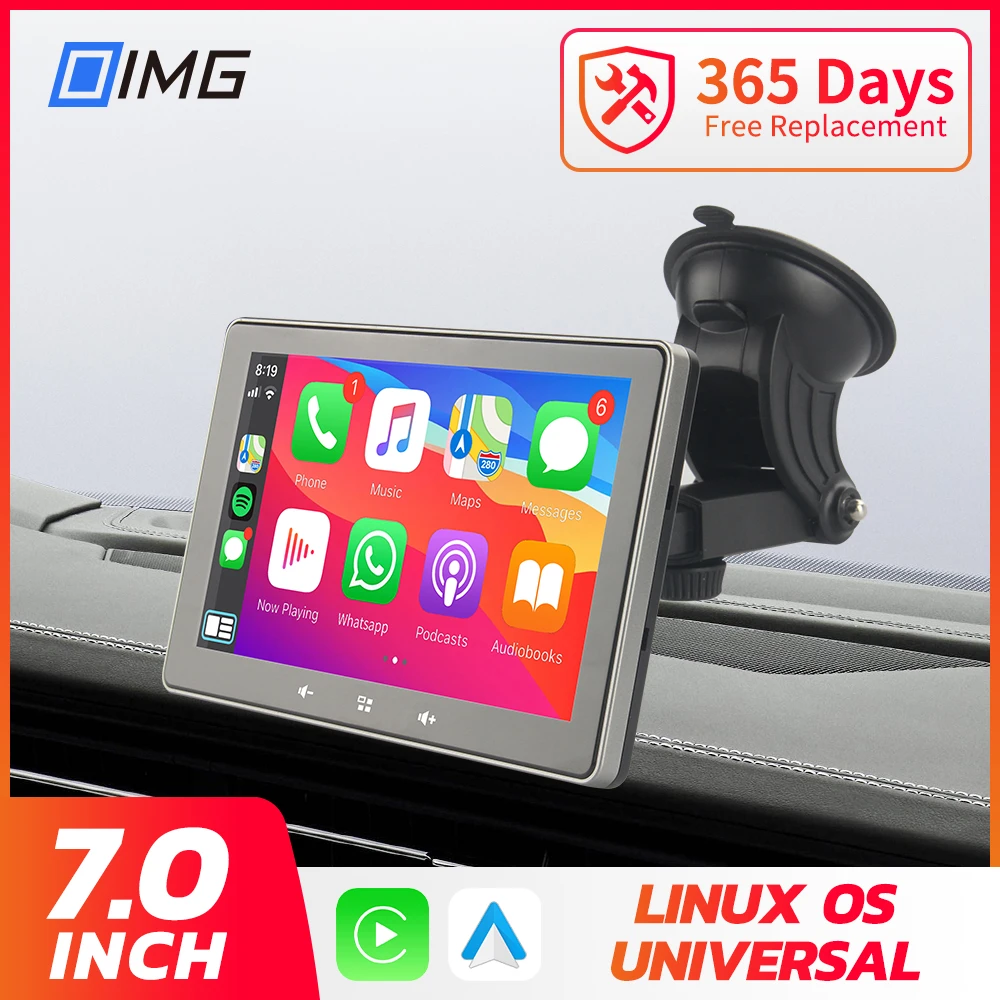 7 Inch Ips Hd Portable Carplay Monitor Wireless Carplay Screen Wireless ...