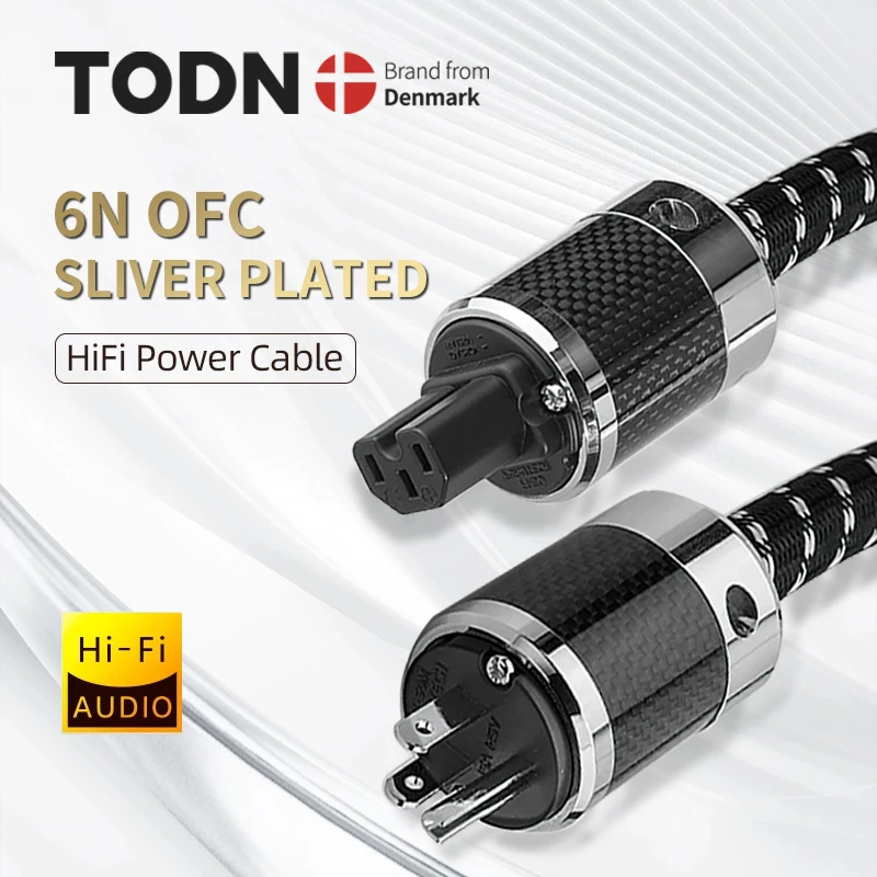 TODN silver plated ofc US AC Power Cord Power Cable hifi American ...