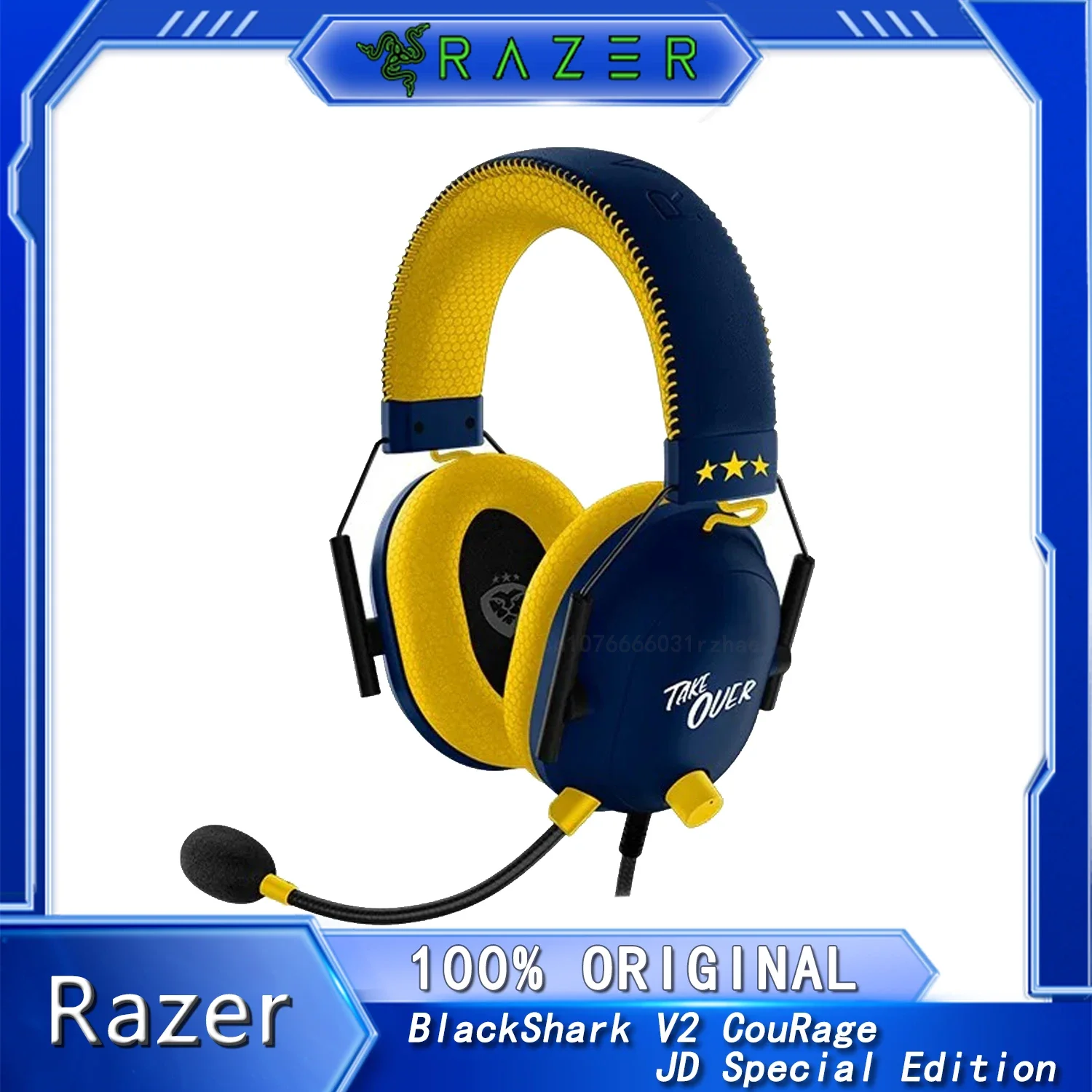 Razer BlackShark V2 CouRage JD Special Edition Gaming Headset:THX 7.1 ...