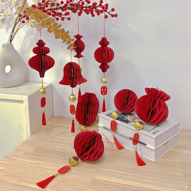 2026 New Year Decorations Christmas Hanging Ornament Red Hanging ...
