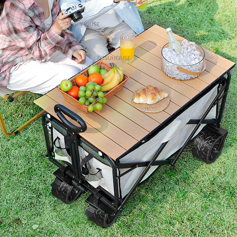 2023New-Metal-Cart-Camping-Beach-Cart-Wheels-Multifunction-Cart-Trolley ...