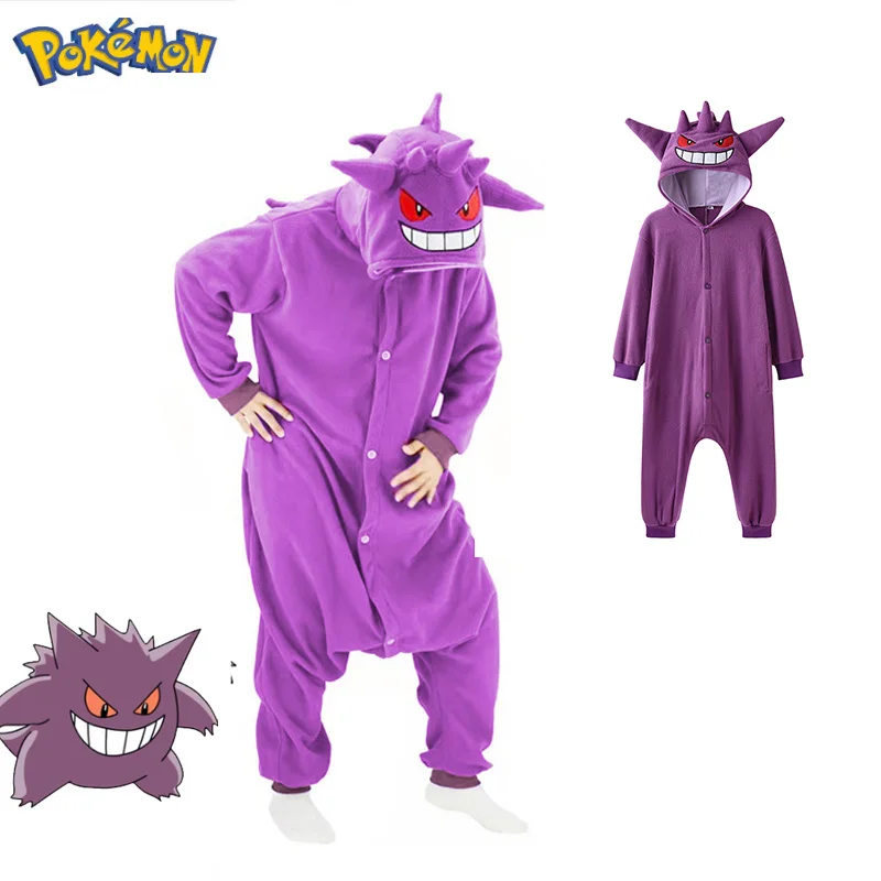 XXL Pokemon Cosplay Clothes Adults Gengar Onesies Kids Kigurumis Full ...