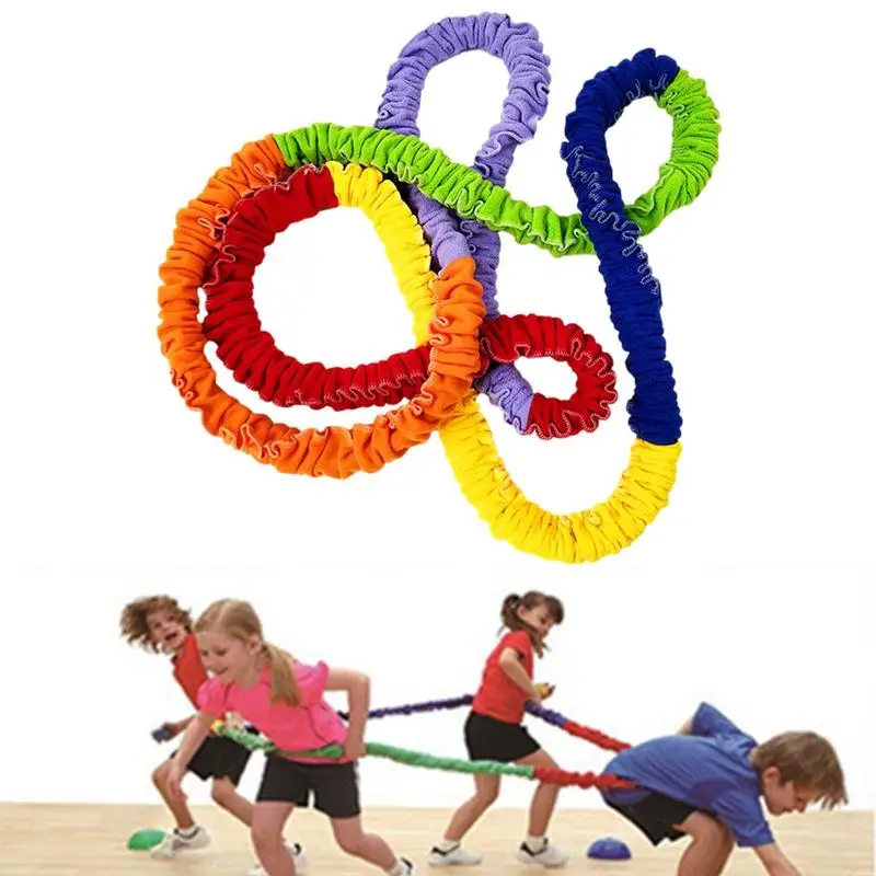 Rainbow-Pull-Rope-Four-direction-Design-Outdoor-Kids-Elastic-Team-Band ...
